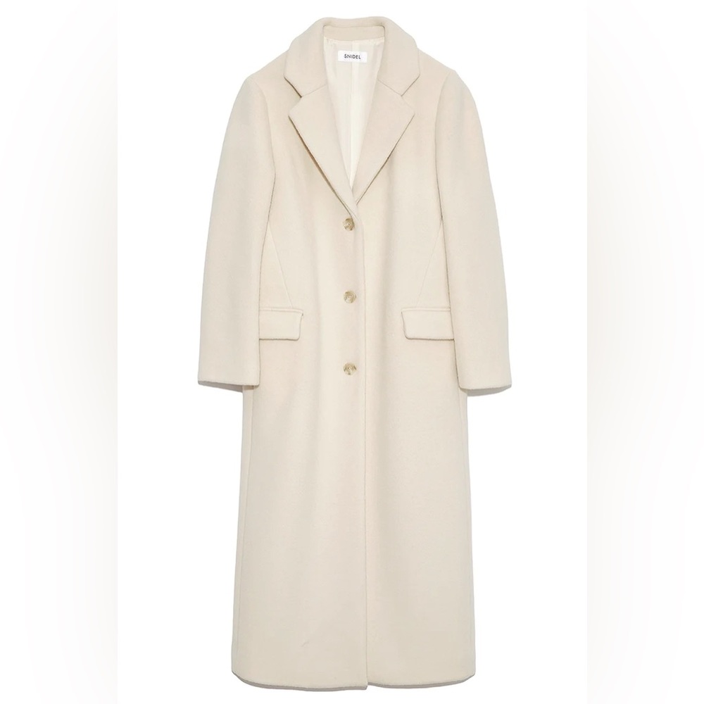 Japanese Brand Snidel Long Chester Coat Ivory Size 4 - Gem